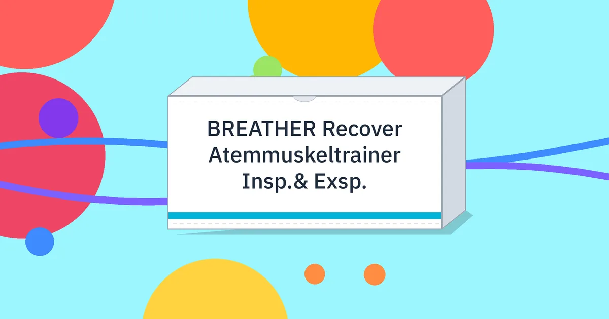 Symbolbild: Packung mit der Aufschrift BREATHER Recover Atemmuskeltrainer Insp.& Exsp. (PZN 18906439) – Verfügbarkeit und Bezug in Apotheken in Frankfurt am Main