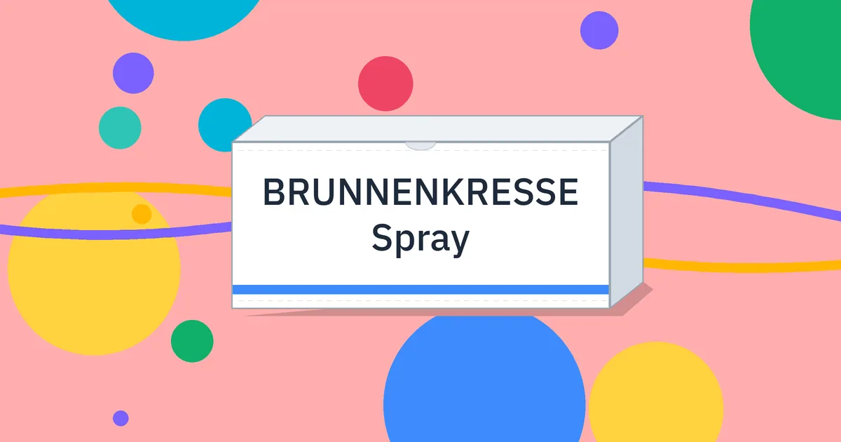 Symbolbild: Packung mit der Aufschrift BRUNNENKRESSE Spray (PZN 11712318) – Verfügbarkeit und Bezug in Apotheken in Frankfurt am Main