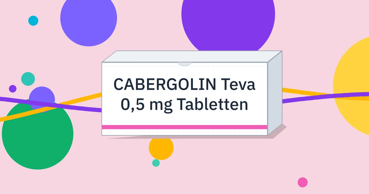 Symbolbild: Packung mit der Aufschrift CABERGOLIN Teva 0,5 mg Tabletten (PZN 09191846) – Verfügbarkeit und Bezug in Apotheken in Frankfurt am Main