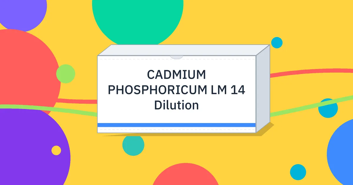 Symbolbild: Packung mit der Aufschrift CADMIUM PHOSPHORICUM LM 14 Dilution (PZN 13402094) – Verfügbarkeit und Bezug in Apotheken in Frankfurt am Main