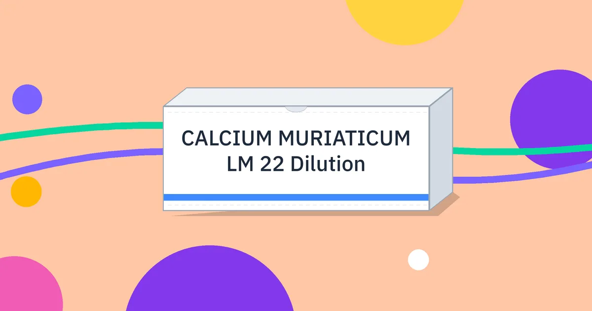 Symbolbild: Packung mit der Aufschrift CALCIUM MURIATICUM LM 22 Dilution (PZN 13409400) – Verfügbarkeit und Bezug in Apotheken in Frankfurt am Main