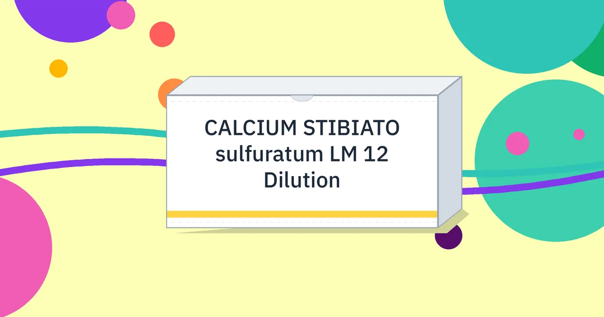 Symbolbild: Packung mit der Aufschrift CALCIUM STIBIATO sulfuratum LM 12 Dilution (PZN 12806530) – Verfügbarkeit und Bezug in Apotheken in Frankfurt am Main