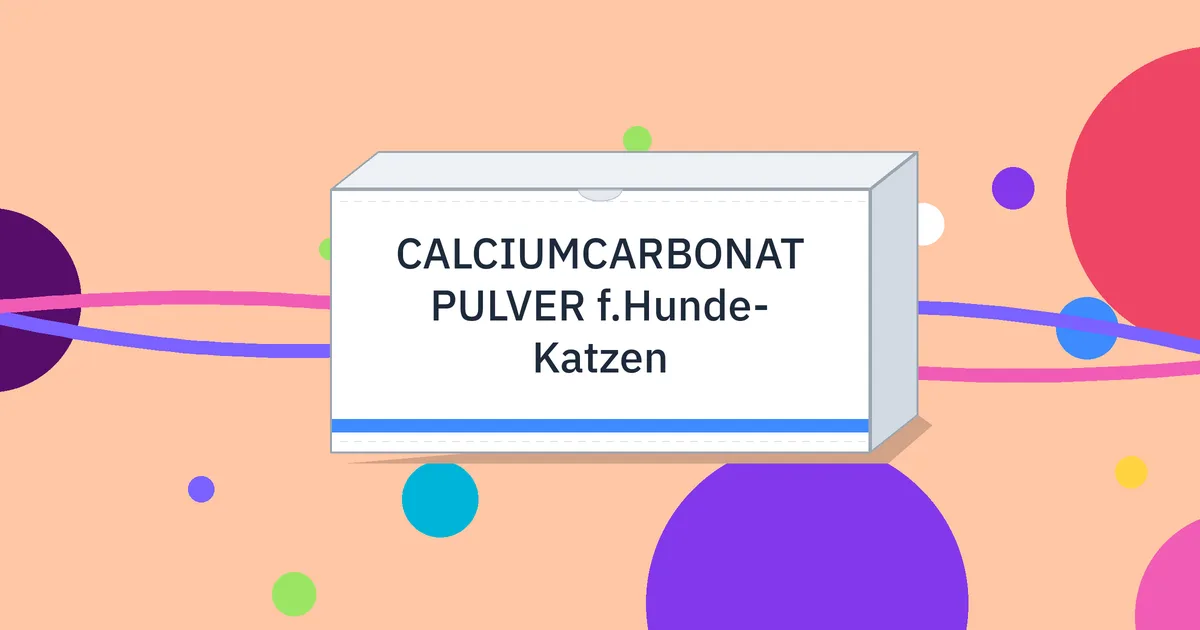 Symbolbild: Packung mit der Aufschrift CALCIUMCARBONAT PULVER f.Hunde-Katzen (PZN 16829315) – Verfügbarkeit und Bezug in Apotheken in Frankfurt am Main