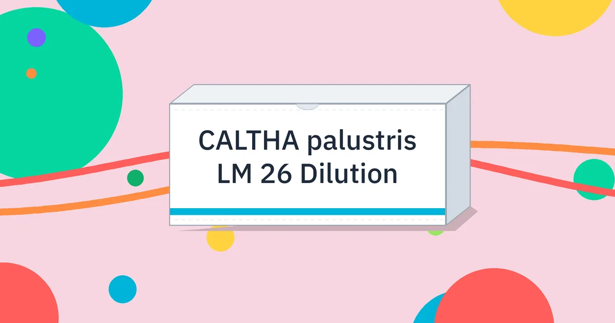 Symbolbild: Packung mit der Aufschrift CALTHA palustris LM 26 Dilution (PZN 13411762) – Verfügbarkeit und Bezug in Apotheken in Frankfurt am Main