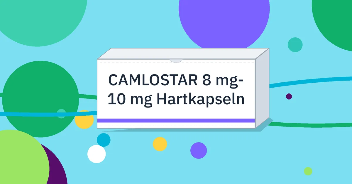 Symbolbild: Packung mit der Aufschrift CAMLOSTAR 8 mg-10 mg Hartkapseln (PZN 12540670) – Verfügbarkeit und Bezug in Apotheken in Frankfurt am Main