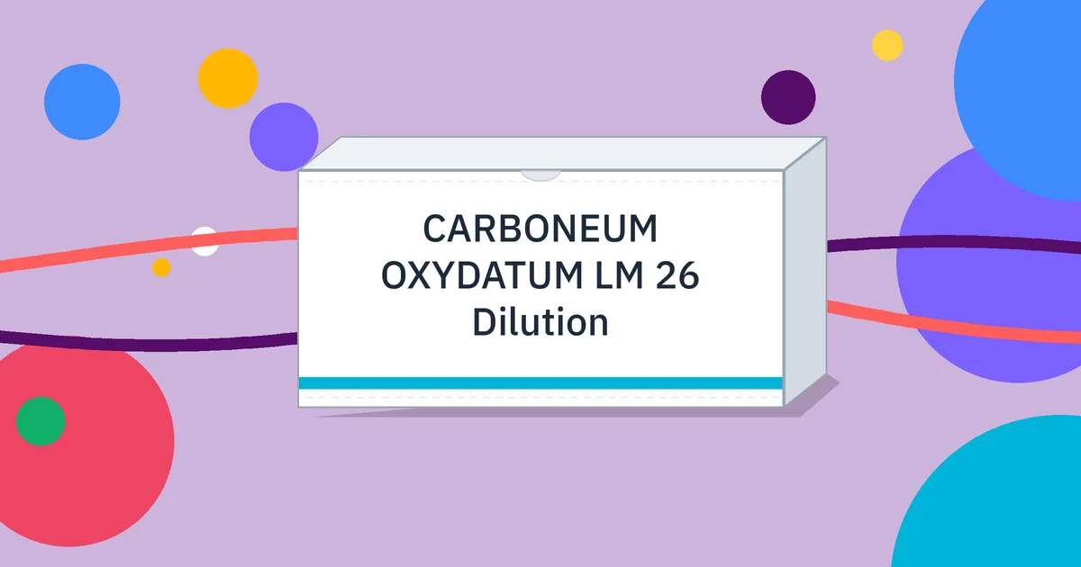 Symbolbild: Packung mit der Aufschrift CARBONEUM OXYDATUM LM 26 Dilution (PZN 13428834) – Verfügbarkeit und Bezug in Apotheken in Frankfurt am Main