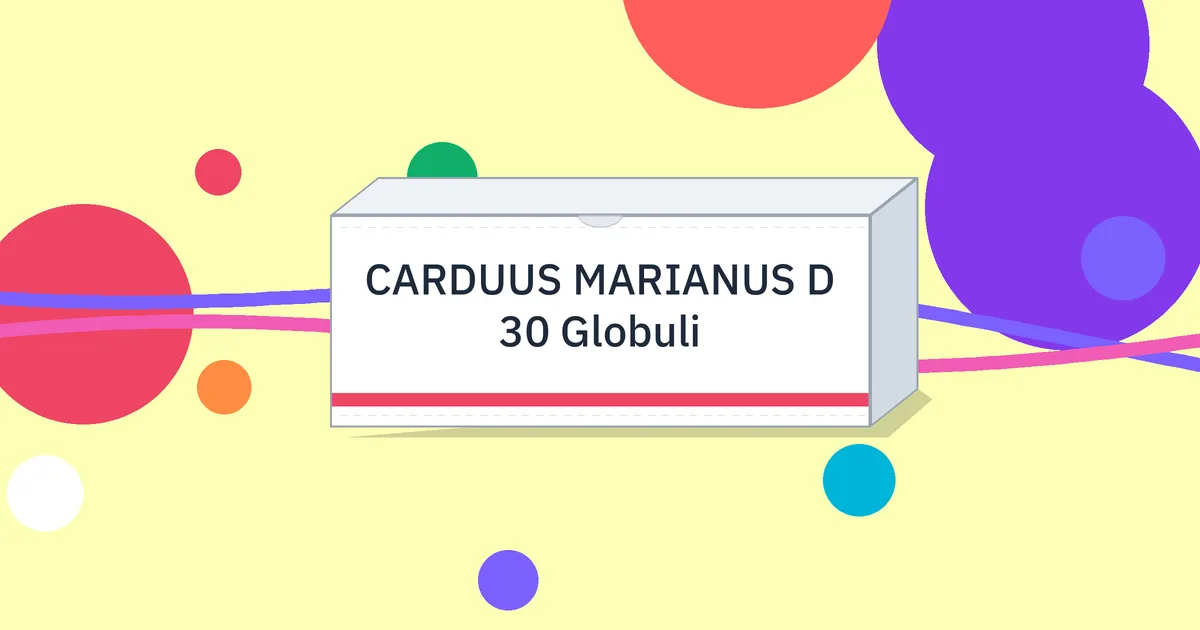 Symbolbild: Packung mit der Aufschrift CARDUUS MARIANUS D 30 Globuli (PZN 07163432) – Verfügbarkeit und Bezug in Apotheken in Frankfurt am Main