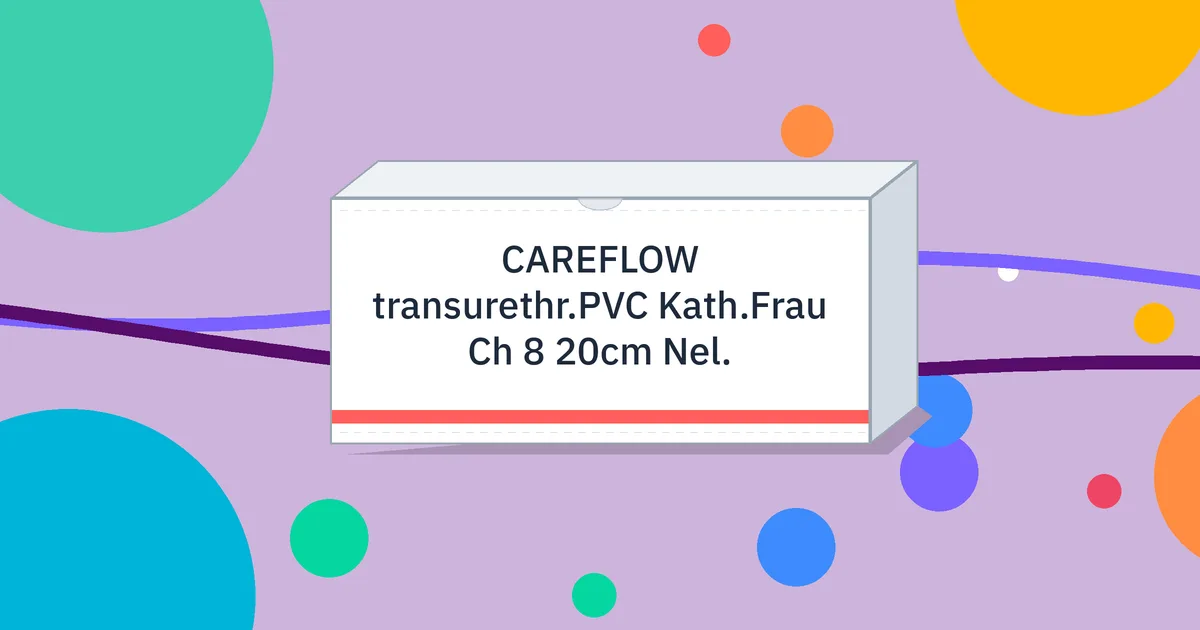Symbolbild: Packung mit der Aufschrift CAREFLOW transurethr.PVC Kath.Frau Ch 8 20cm Nel. (PZN 18320975) – Verfügbarkeit und Bezug in Apotheken in Frankfurt am Main