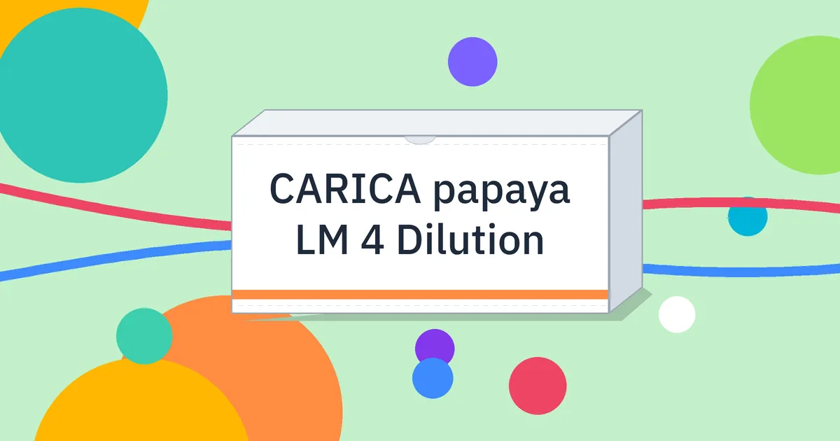 Symbolbild: Packung mit der Aufschrift CARICA papaya LM 4 Dilution (PZN 13430452) – Verfügbarkeit und Bezug in Apotheken in Frankfurt am Main