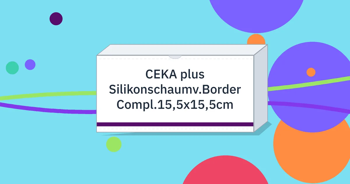 Symbolbild: Packung mit der Aufschrift CEKA plus Silikonschaumv.Border Compl.15,5x15,5cm (PZN 20378433) – Verfügbarkeit und Bezug in Apotheken in Frankfurt am Main