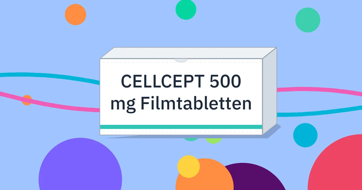 Symbolbild: Packung mit der Aufschrift CELLCEPT 500 mg Filmtabletten (PZN 03956288) – Verfügbarkeit und Bezug in Apotheken in Frankfurt am Main