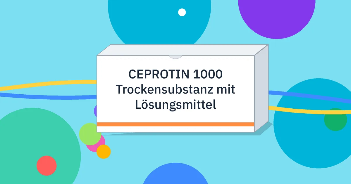 Symbolbild: Packung mit der Aufschrift CEPROTIN 1000 Trockensubstanz mit Lösungsmittel (PZN 01877716) – Verfügbarkeit und Bezug in Apotheken in Frankfurt am Main
