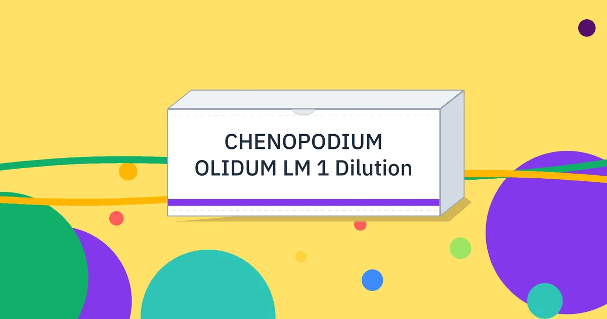 Symbolbild: Packung mit der Aufschrift CHENOPODIUM OLIDUM LM 1 Dilution (PZN 13441148) – Verfügbarkeit und Bezug in Apotheken in Frankfurt am Main