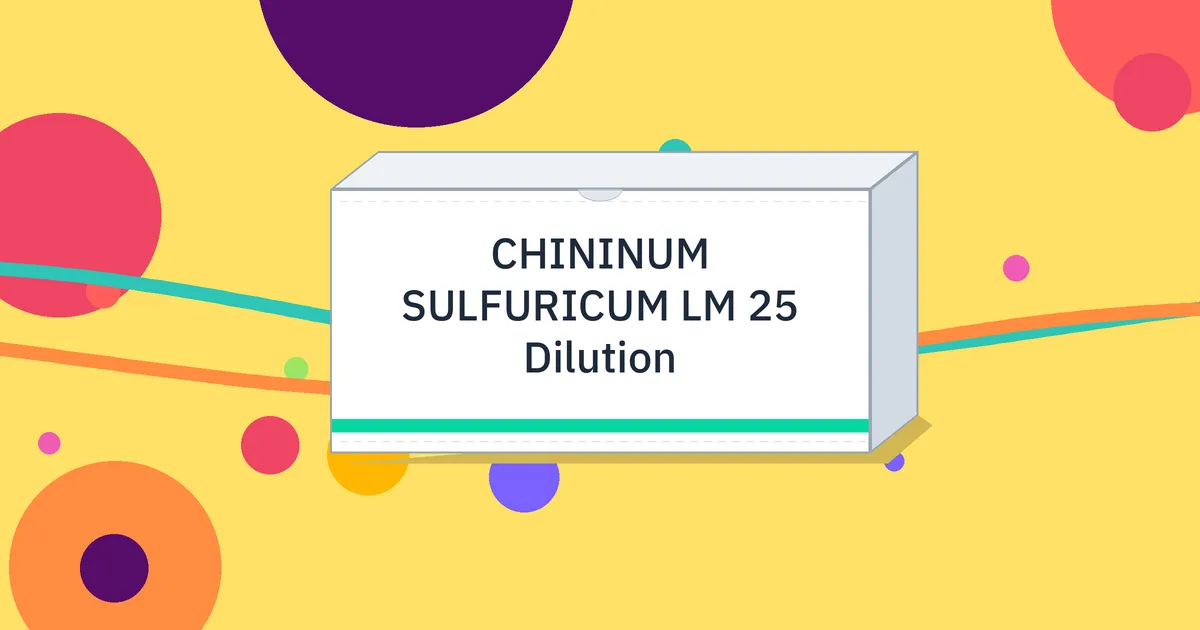 Symbolbild: Packung mit der Aufschrift CHININUM SULFURICUM LM 25 Dilution (PZN 12816155) – Verfügbarkeit und Bezug in Apotheken in Frankfurt am Main