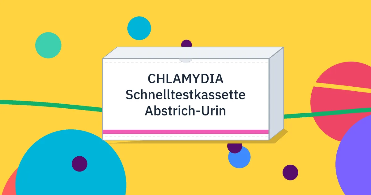 Symbolbild: Packung mit der Aufschrift CHLAMYDIA Schnelltestkassette Abstrich-Urin (PZN 19850830) – Verfügbarkeit und Bezug in Apotheken in Frankfurt am Main