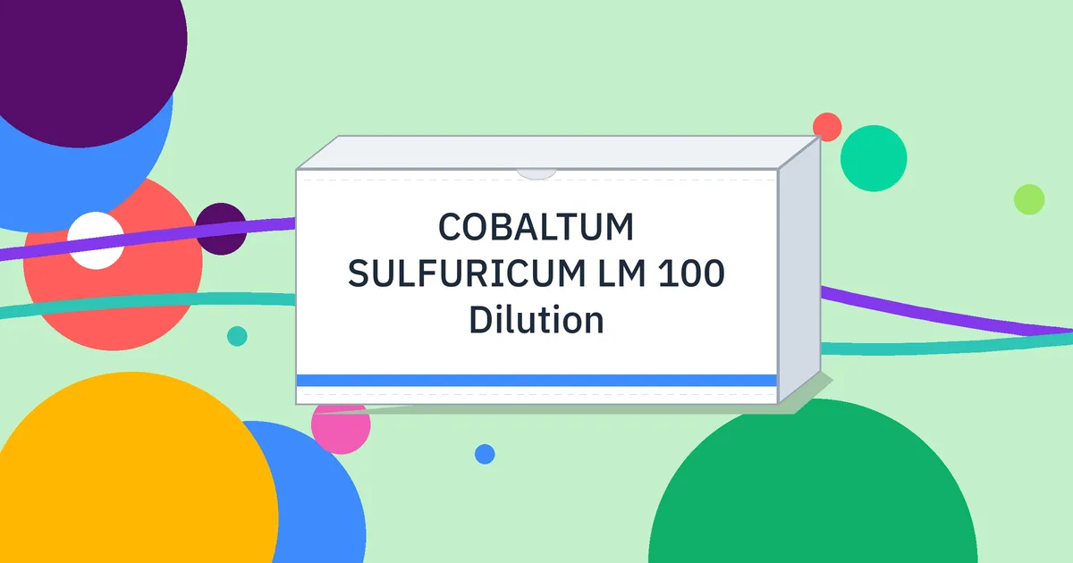 Symbolbild: Packung mit der Aufschrift COBALTUM SULFURICUM LM 100 Dilution (PZN 12824829) – Verfügbarkeit und Bezug in Apotheken in Frankfurt am Main