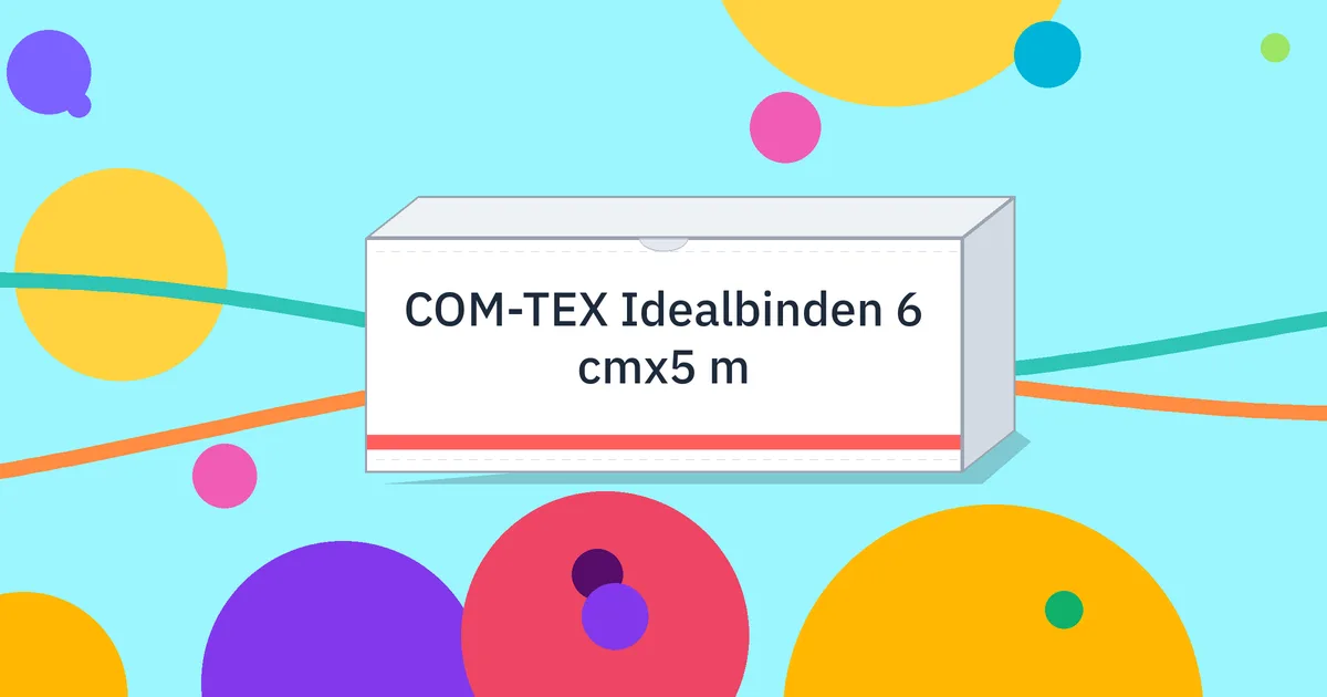 Symbolbild: Packung mit der Aufschrift COM-TEX Idealbinden 6 cmx5 m (PZN 08812424) – Verfügbarkeit und Bezug in Apotheken in Frankfurt am Main