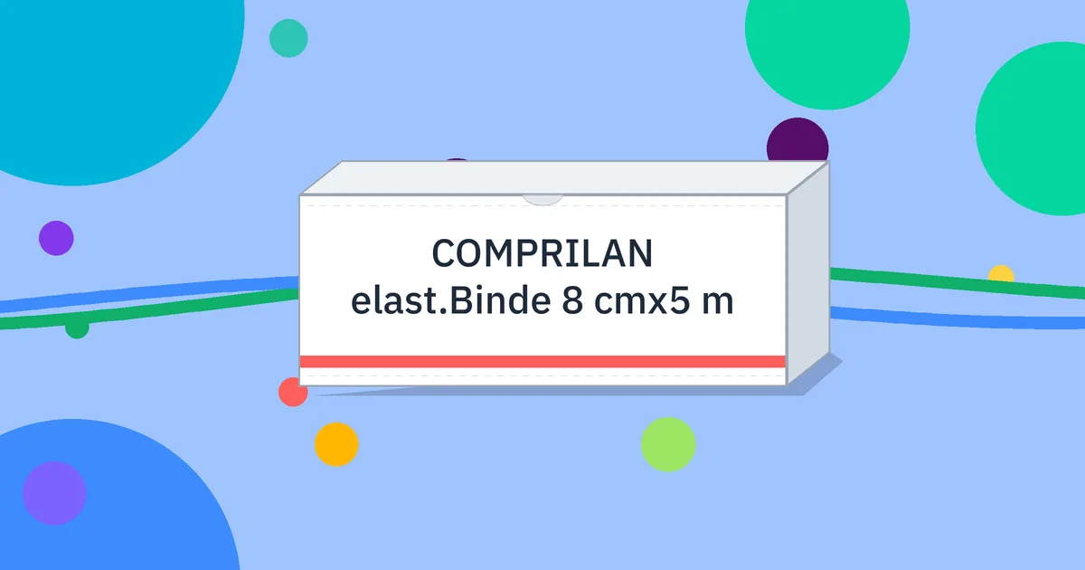 Symbolbild: Packung mit der Aufschrift COMPRILAN elast.Binde 8 cmx5 m (PZN 17451043) – Verfügbarkeit und Bezug in Apotheken in Frankfurt am Main