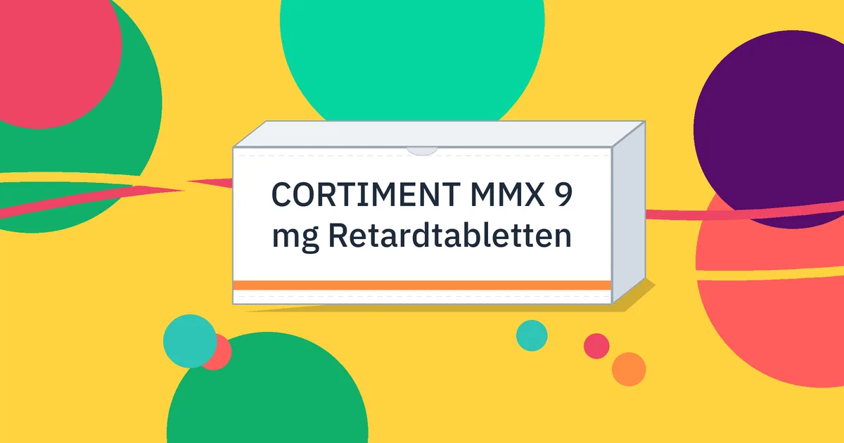 Symbolbild: Packung mit der Aufschrift CORTIMENT MMX 9 mg Retardtabletten (PZN 14384659) – Verfügbarkeit und Bezug in Apotheken in Frankfurt am Main