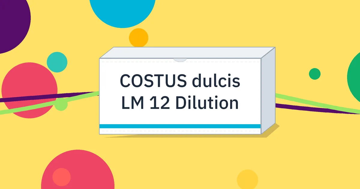 Symbolbild: Packung mit der Aufschrift COSTUS dulcis LM 12 Dilution (PZN 13454932) – Verfügbarkeit und Bezug in Apotheken in Frankfurt am Main