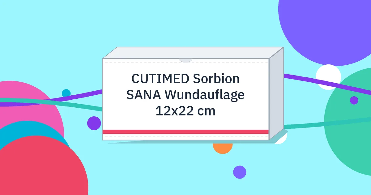 Symbolbild: Packung mit der Aufschrift CUTIMED Sorbion SANA Wundauflage 12x22 cm (PZN 11361617) – Verfügbarkeit und Bezug in Apotheken in Frankfurt am Main
