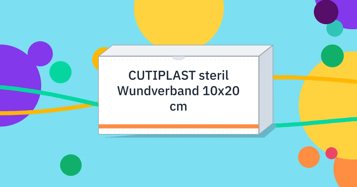 Symbolbild: Packung mit der Aufschrift CUTIPLAST steril Wundverband 10x20 cm (PZN 05102314) – Verfügbarkeit und Bezug in Apotheken in Frankfurt am Main