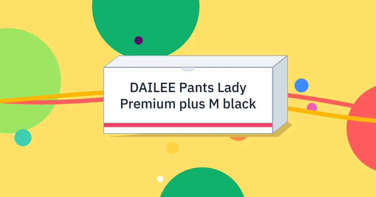 Symbolbild: Packung mit der Aufschrift DAILEE Pants Lady Premium plus M black (PZN 16957711) – Verfügbarkeit und Bezug in Apotheken in Frankfurt am Main