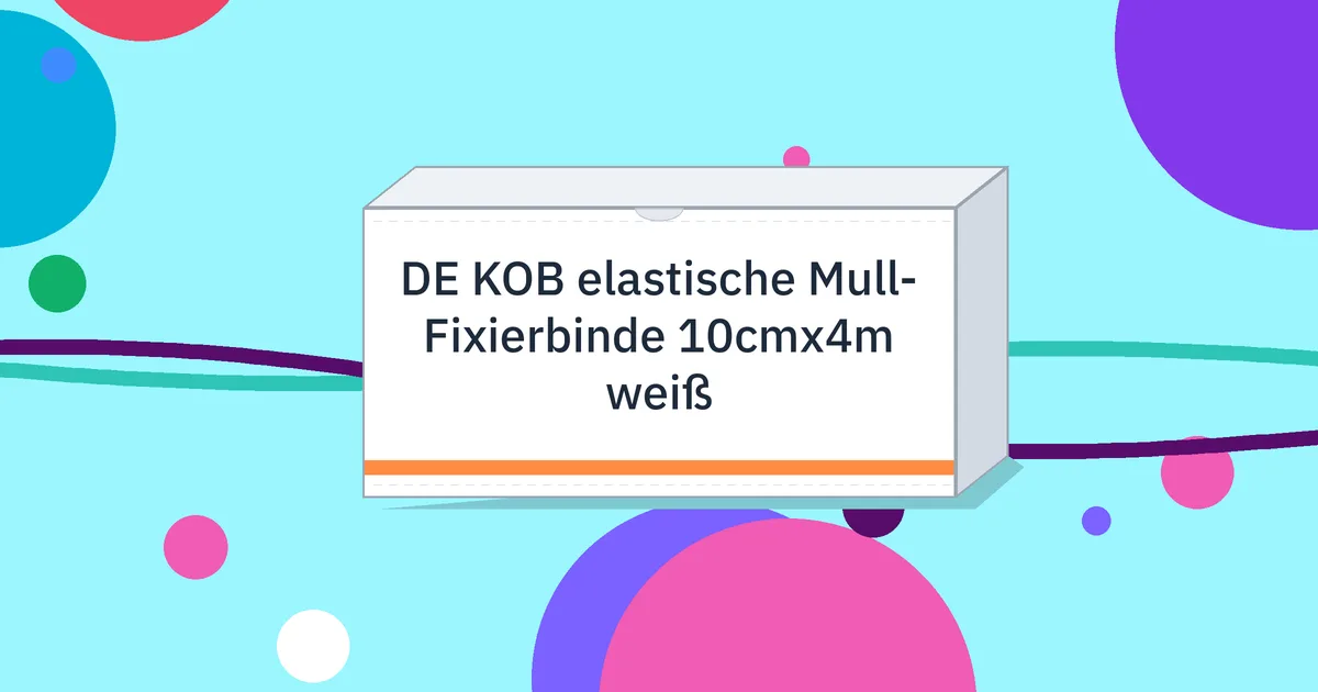 Symbolbild: Packung mit der Aufschrift DE KOB elastische Mull-Fixierbinde 10cmx4m weiß (PZN 09747054) – Verfügbarkeit und Bezug in Apotheken in Frankfurt am Main