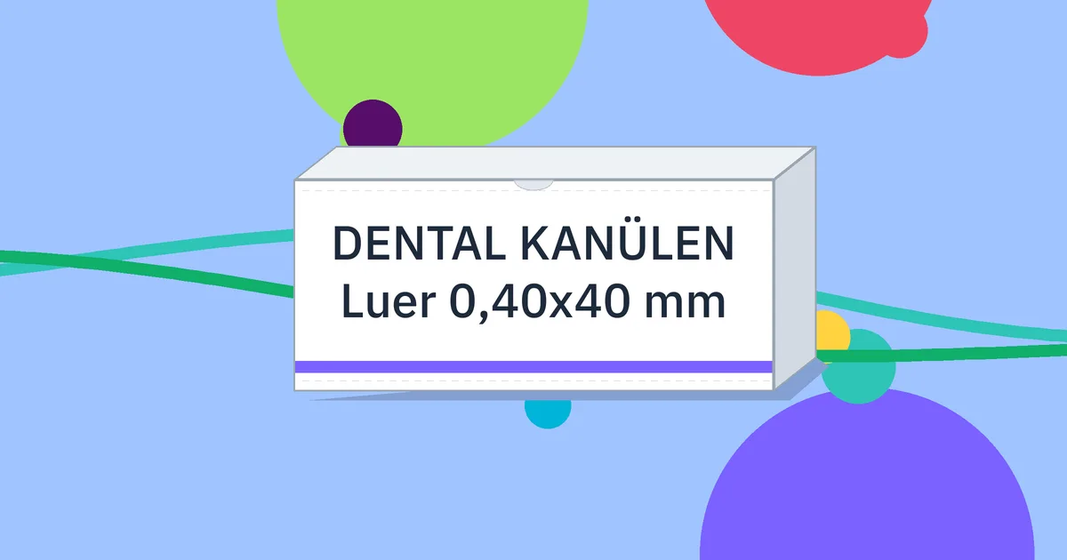 Symbolbild: Packung mit der Aufschrift DENTAL KANÜLEN Luer 0,40x40 mm (PZN 09618983) – Verfügbarkeit und Bezug in Apotheken in Frankfurt am Main