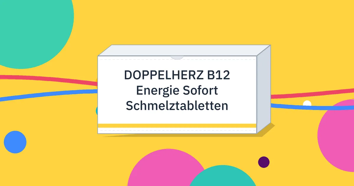 Symbolbild: Packung mit der Aufschrift DOPPELHERZ B12 Energie Sofort Schmelztabletten (PZN 12454309) – Verfügbarkeit und Bezug in Apotheken in Frankfurt am Main