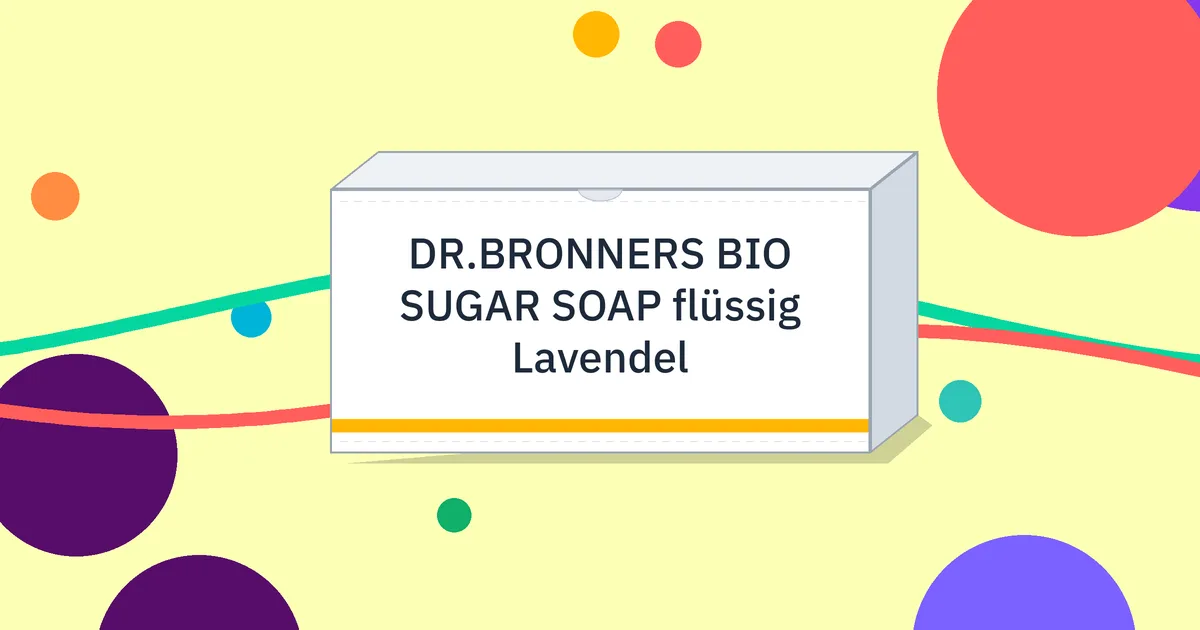 Symbolbild: Packung mit der Aufschrift DR.BRONNERS BIO SUGAR SOAP flüssig Lavendel (PZN 19241947) – Verfügbarkeit und Bezug in Apotheken in Frankfurt am Main