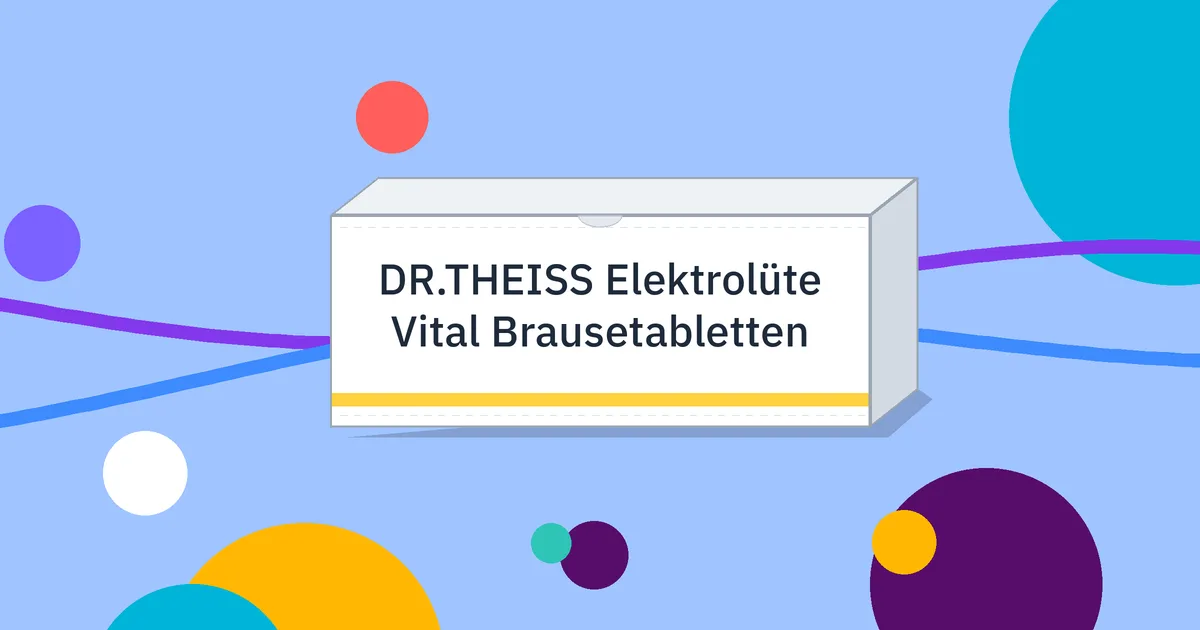 Symbolbild: Packung mit der Aufschrift DR.THEISS Elektrolüte Vital Brausetabletten (PZN 20317420) – Verfügbarkeit und Bezug in Apotheken in Frankfurt am Main