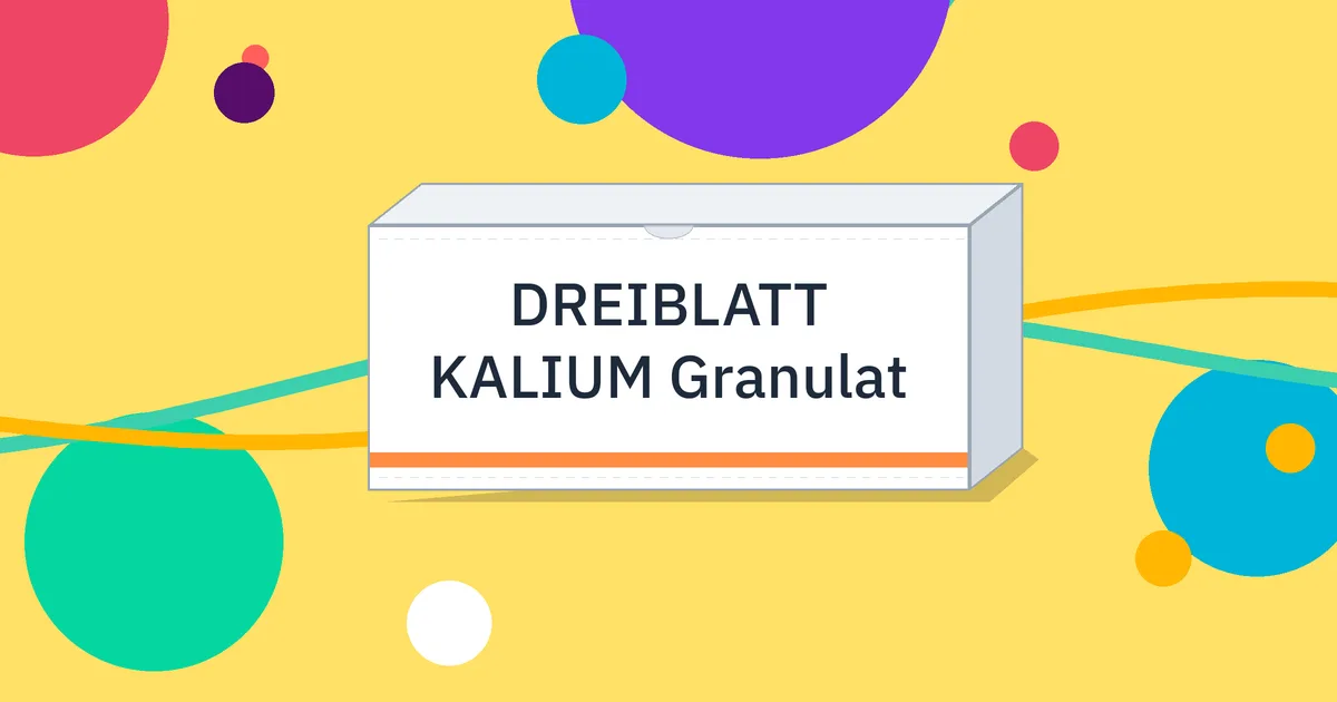 Symbolbild: Packung mit der Aufschrift DREIBLATT KALIUM Granulat (PZN 00064431) – Verfügbarkeit und Bezug in Apotheken in Frankfurt am Main