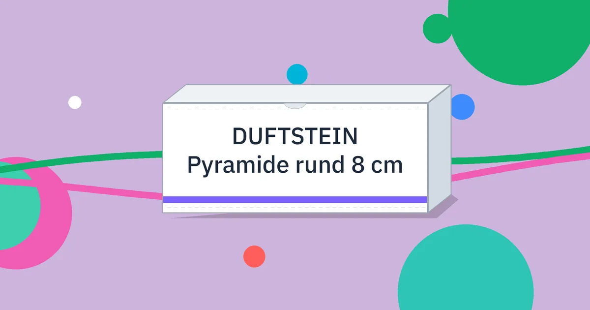 Symbolbild: Packung mit der Aufschrift DUFTSTEIN Pyramide rund 8 cm (PZN 06943518) – Verfügbarkeit und Bezug in Apotheken in Frankfurt am Main