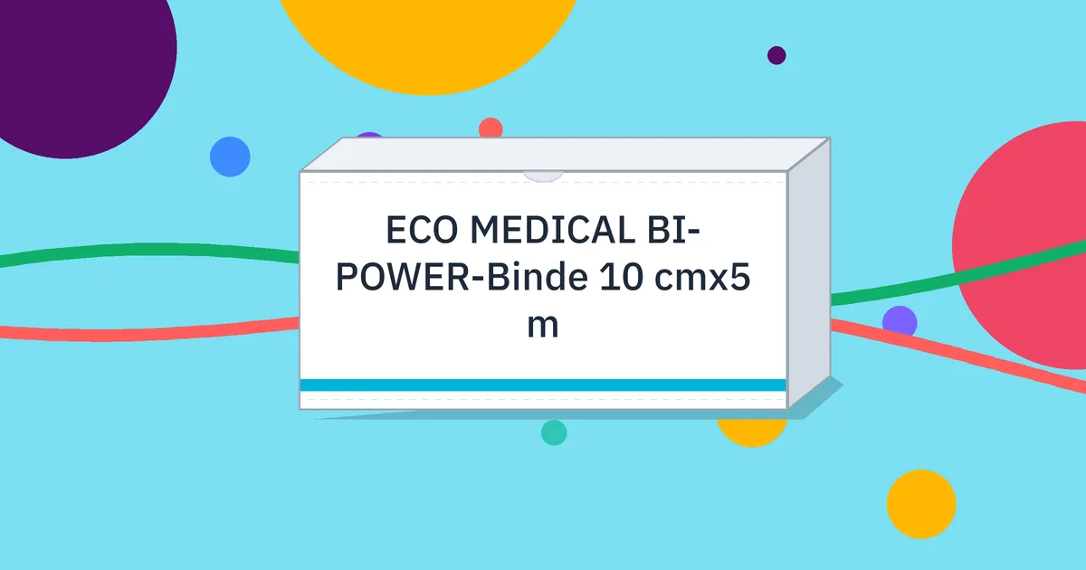 Symbolbild: Packung mit der Aufschrift ECO MEDICAL BI-POWER-Binde 10 cmx5 m (PZN 10184283) – Verfügbarkeit und Bezug in Apotheken in Frankfurt am Main
