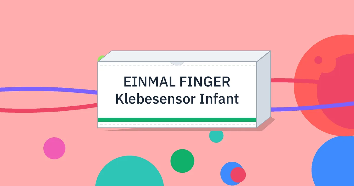 Symbolbild: Packung mit der Aufschrift EINMAL FINGER Klebesensor Infant (PZN 06404017) – Verfügbarkeit und Bezug in Apotheken in Frankfurt am Main