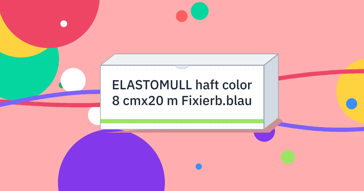 Symbolbild: Packung mit der Aufschrift ELASTOMULL haft color 8 cmx20 m Fixierb.blau (PZN 11319288) – Verfügbarkeit und Bezug in Apotheken in Frankfurt am Main