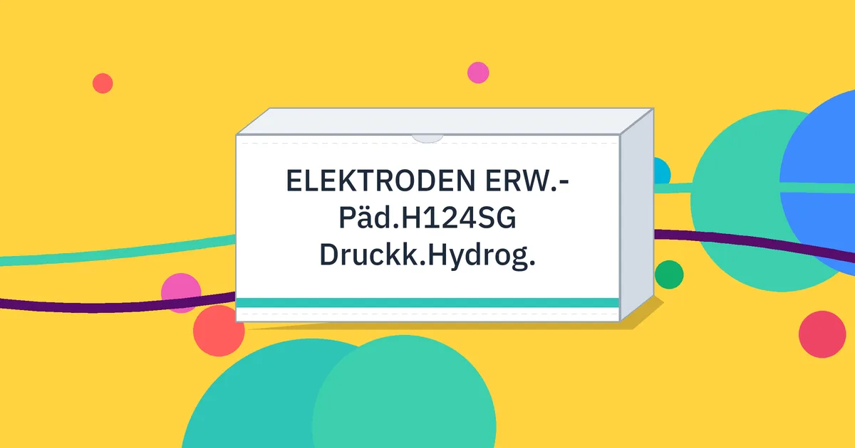 Symbolbild: Packung mit der Aufschrift ELEKTRODEN ERW.-Päd.H124SG Druckk.Hydrog. (PZN 20692690) – Verfügbarkeit und Bezug in Apotheken in Frankfurt am Main