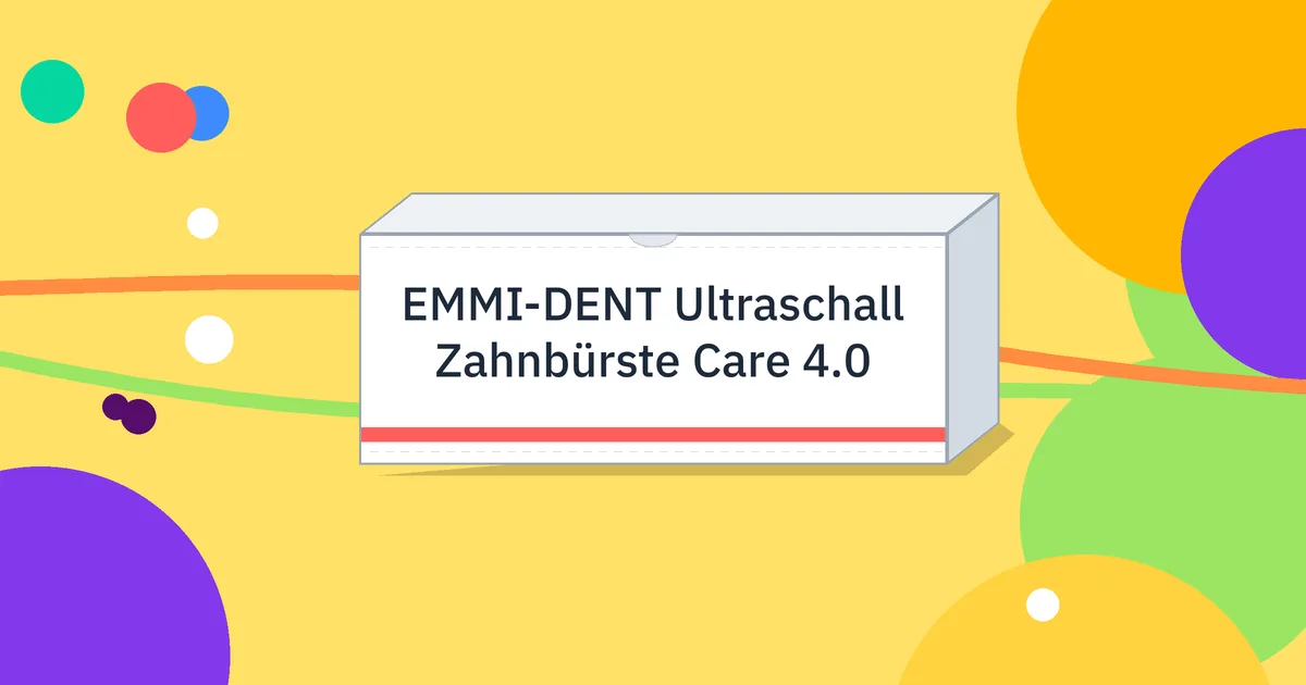 Symbolbild: Packung mit der Aufschrift EMMI-DENT Ultraschall Zahnbürste Care 4.0 (PZN 13914925) – Verfügbarkeit und Bezug in Apotheken in Frankfurt am Main