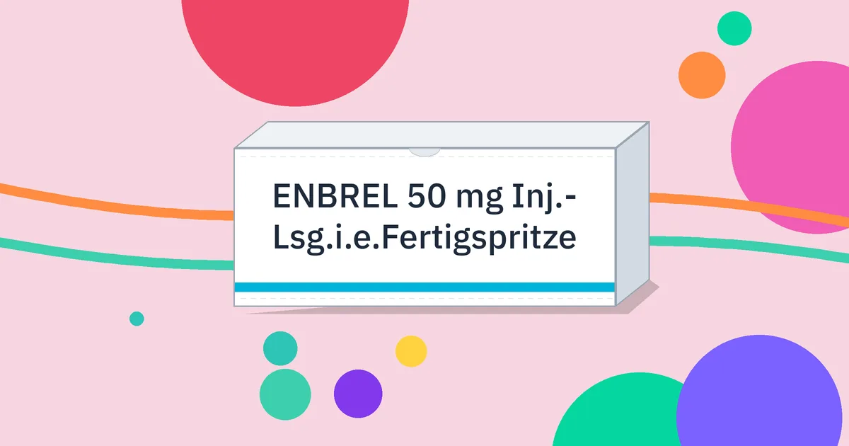 Symbolbild: Packung mit der Aufschrift ENBREL 50 mg Inj.-Lsg.i.e.Fertigspritze (PZN 04426055) – Verfügbarkeit und Bezug in Apotheken in Frankfurt am Main