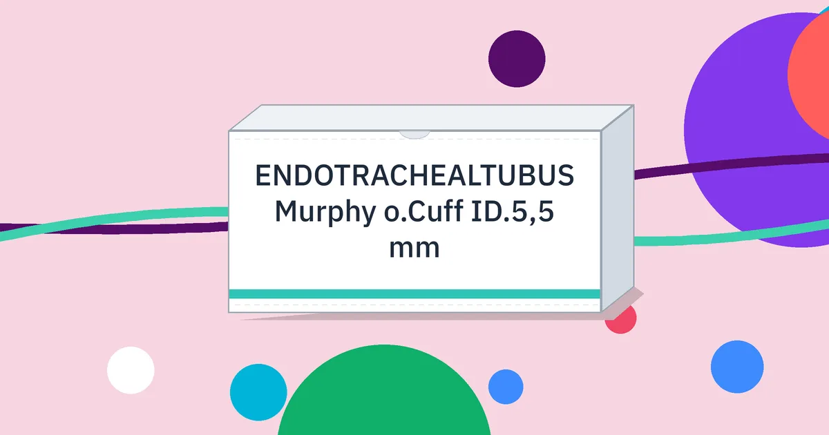 Symbolbild: Packung mit der Aufschrift ENDOTRACHEALTUBUS Murphy o.Cuff ID.5,5 mm (PZN 07217783) – Verfügbarkeit und Bezug in Apotheken in Frankfurt am Main