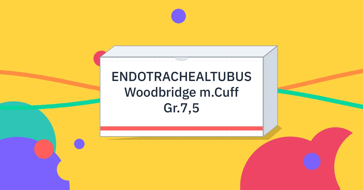Symbolbild: Packung mit der Aufschrift ENDOTRACHEALTUBUS Woodbridge m.Cuff Gr.7,5 (PZN 04876433) – Verfügbarkeit und Bezug in Apotheken in Frankfurt am Main