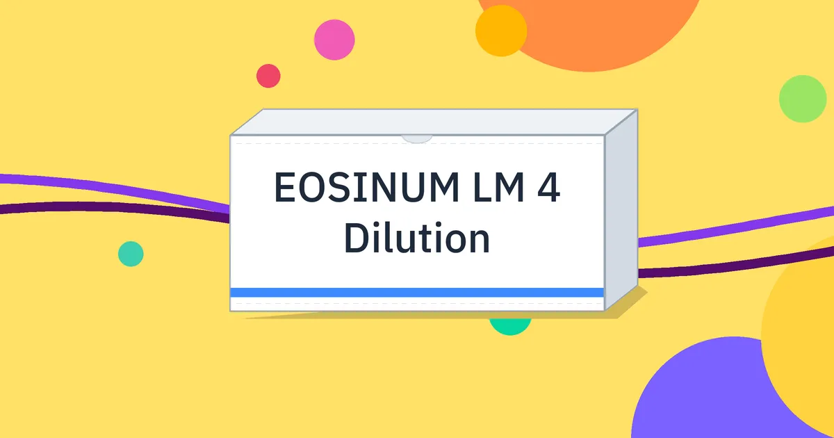 Symbolbild: Packung mit der Aufschrift EOSINUM LM 4 Dilution (PZN 16704507) – Verfügbarkeit und Bezug in Apotheken in Frankfurt am Main