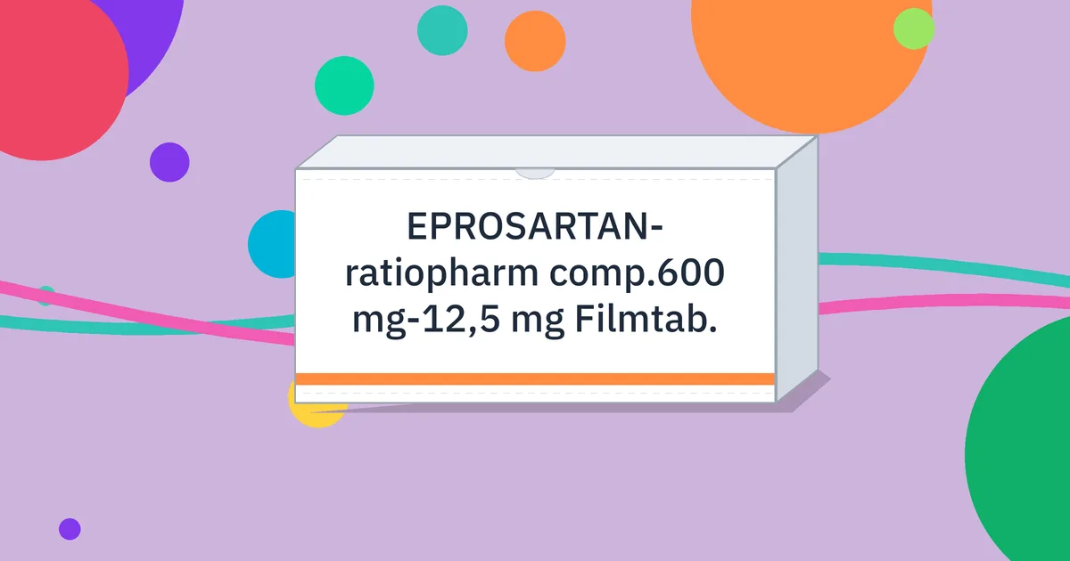 Symbolbild: Packung mit der Aufschrift EPROSARTAN-ratiopharm comp.600 mg-12,5 mg Filmtab. (PZN 03575511) – Verfügbarkeit und Bezug in Apotheken in Frankfurt am Main