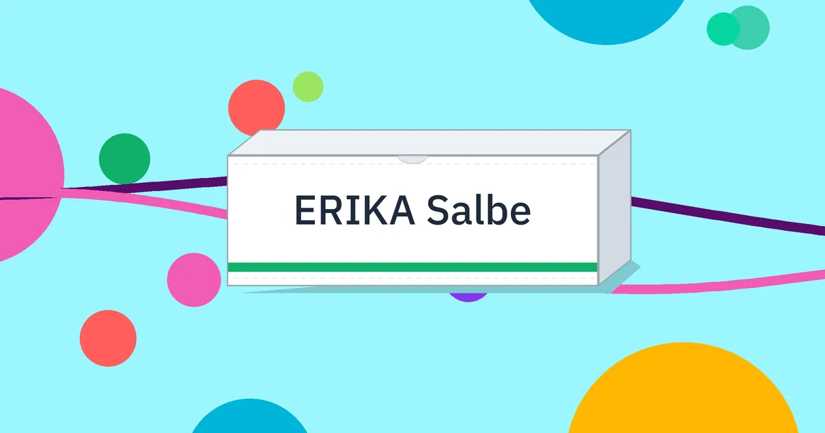 Symbolbild: Packung mit der Aufschrift ERIKA Salbe (PZN 18007847) – Verfügbarkeit und Bezug in Apotheken in Frankfurt am Main