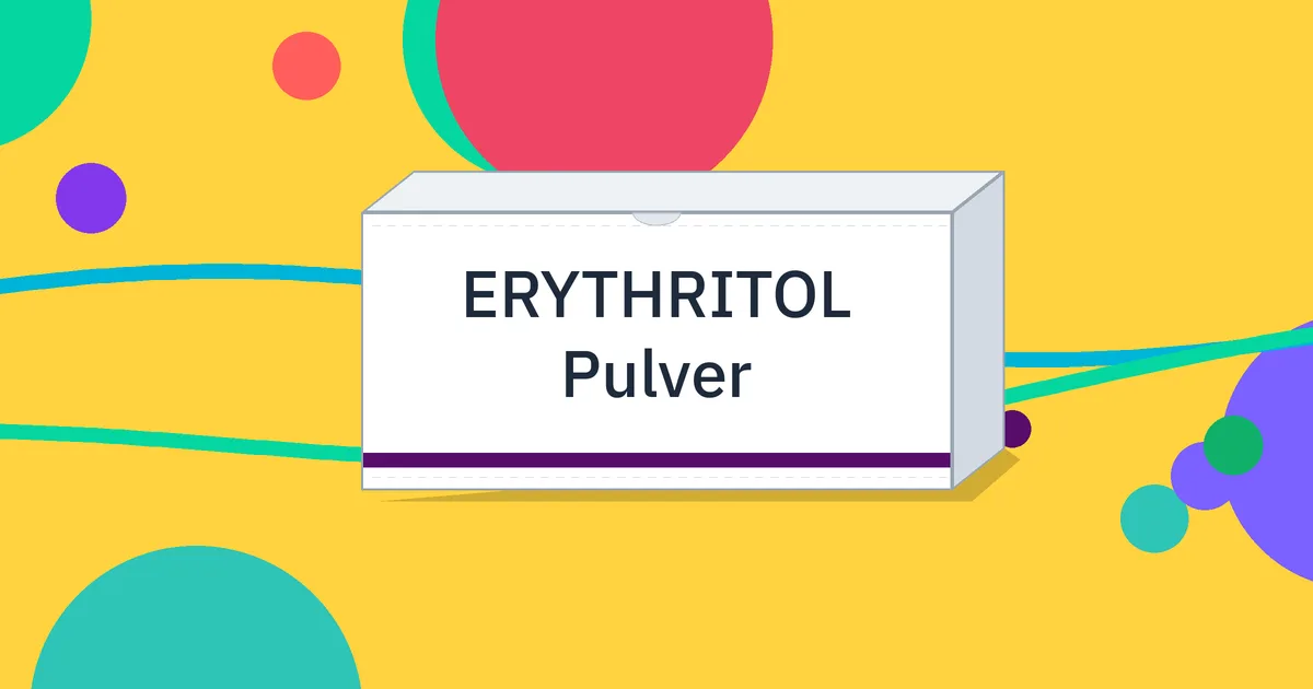 Symbolbild: Packung mit der Aufschrift ERYTHRITOL Pulver (PZN 16839325) – Verfügbarkeit und Bezug in Apotheken in Frankfurt am Main