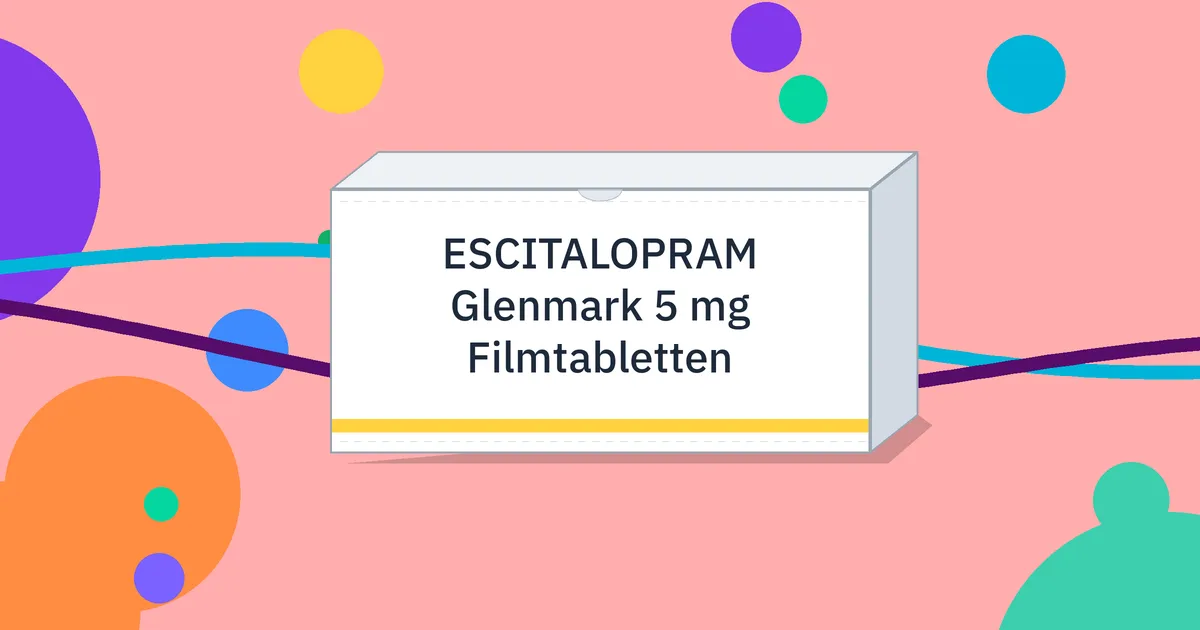 Symbolbild: Packung mit der Aufschrift ESCITALOPRAM Glenmark 5 mg Filmtabletten (PZN 10353248) – Verfügbarkeit und Bezug in Apotheken in Frankfurt am Main