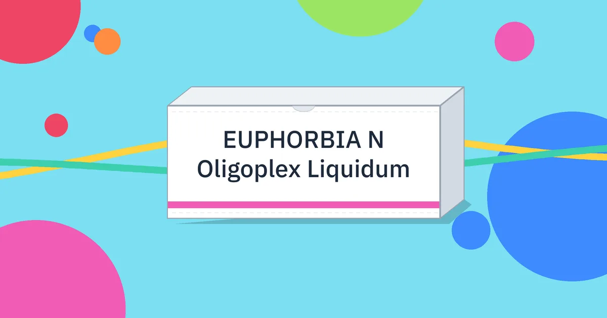 Symbolbild: Packung mit der Aufschrift EUPHORBIA N Oligoplex Liquidum (PZN 03112515) – Verfügbarkeit und Bezug in Apotheken in Frankfurt am Main