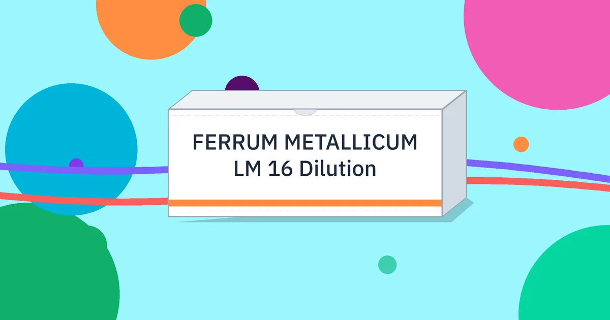Symbolbild: Packung mit der Aufschrift FERRUM METALLICUM LM 16 Dilution (PZN 12850330) – Verfügbarkeit und Bezug in Apotheken in Frankfurt am Main