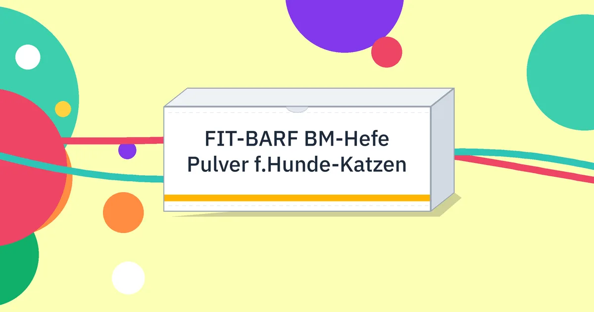Symbolbild: Packung mit der Aufschrift FIT-BARF BM-Hefe Pulver f.Hunde-Katzen (PZN 04710201) – Verfügbarkeit und Bezug in Apotheken in Frankfurt am Main